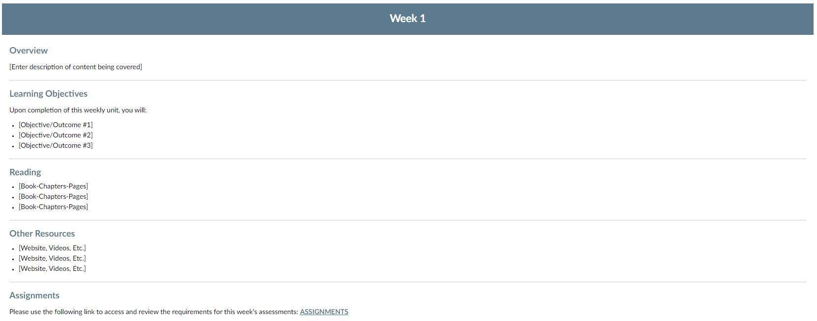 Canvas Template Guide - Center for Teaching & Learning Innovation